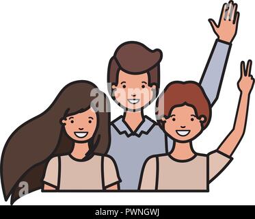 family smiling and waving avatar character Stock Vector Image & Art - Alamy