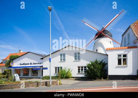 Gudhjem Windmill in Bornholm, Denmark Stock Photo - Alamy