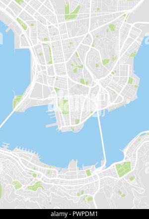 Vector detailed map Hong Kong detailed plan of the city, rivers and ...