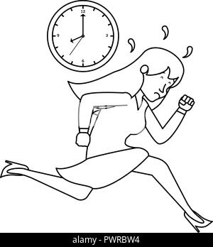 businesswoman with clock avatar character Stock Vector Image & Art - Alamy