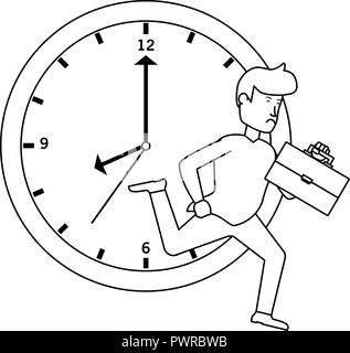 Vector illustration of Cartoon Clock running Stock Vector Art ...