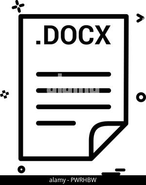 DOCX application download file files format icon vector design Stock ...