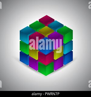 Isometric Rubiks cube vector on the grayscale background Stock Vector Image & Art - Alamy