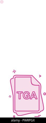 Image File type Format TGA icon sign. Symbol on eight flat buttons ...