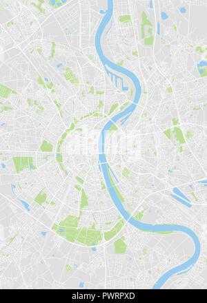 Detailed map poster of Cologne city administrative area. Cityscape ...