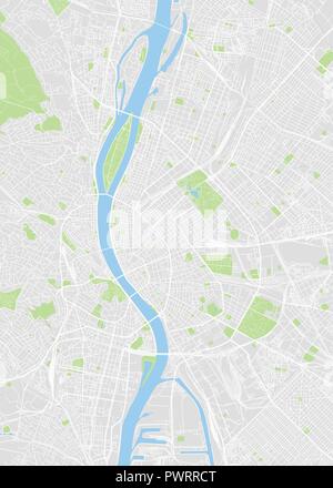 Budapest city plan, detailed vector map detailed plan of the city ...