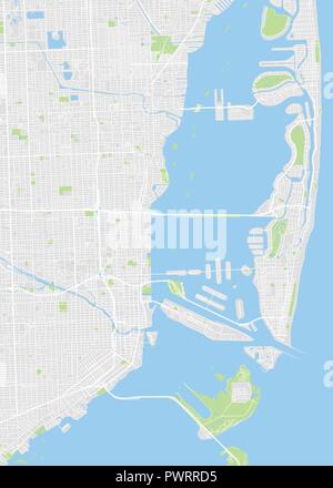 Miami, Florida skyline. Detailed vector silhouette Stock Vector Image ...