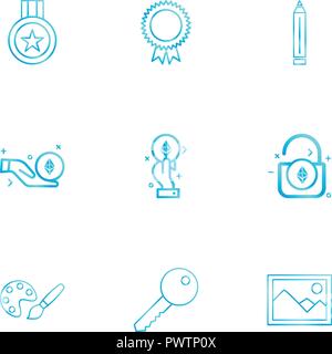 medal , badge , pencil , unlock , scenery , key , paint , icon, vector ...