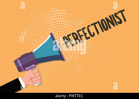 Conceptual hand writing showing Perfectionist. Concept meaning Person ...