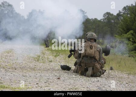 US Marines fire a TOW Missile from an M-41 Saber weapon system during ...