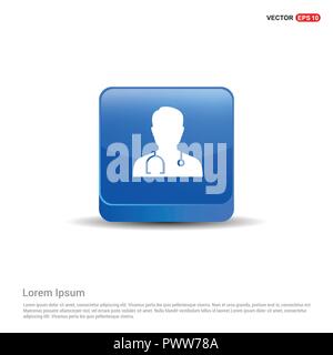 Medical user icon. - 3d Blue Button Stock Vector Image & Art - Alamy