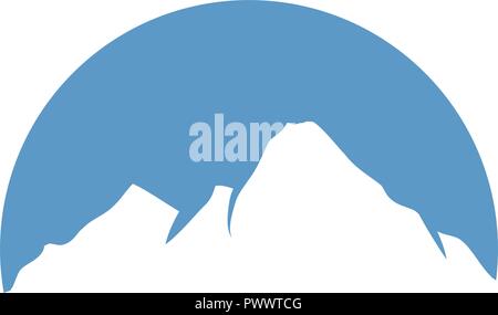 Snow mountain sign. Winter landscape logo, mountains symbol, ski or ...