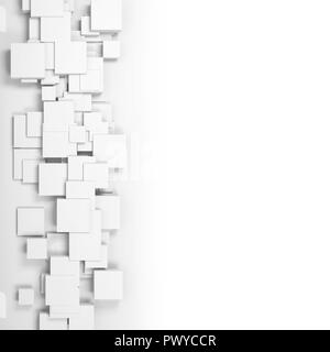 Abstract pattern of random squares structure over white wall background ...