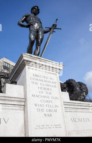 A memorial to The Machine Gun Corps of World War One in Wyndham Park ...