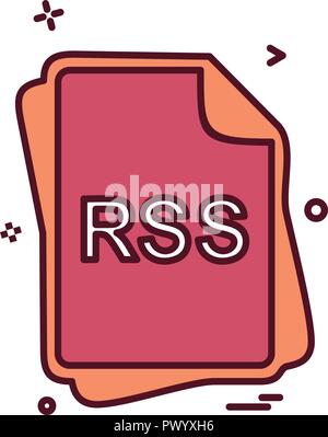RSS file type icon design vector Stock Vector Image & Art - Alamy