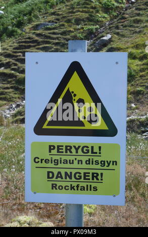 Perygl Danger bilingual welsh english sign warning of dangerous ...