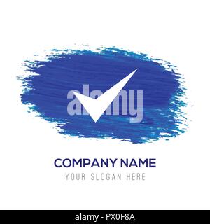 Tick icon - Blue watercolor background Stock Vector Image & Art - Alamy