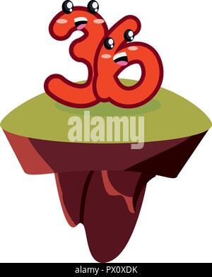 kawaii number thirty character cartoon vector illustration Stock Vector ...