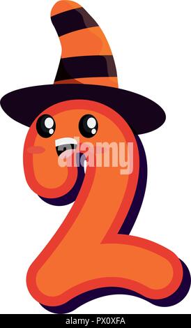 Number two Halloween font, cartoon evil type, funny scary typeface ...