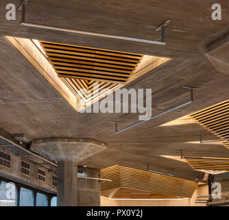 The restored triangular roof lights of the Queen Elizabeth Hall foyer ...