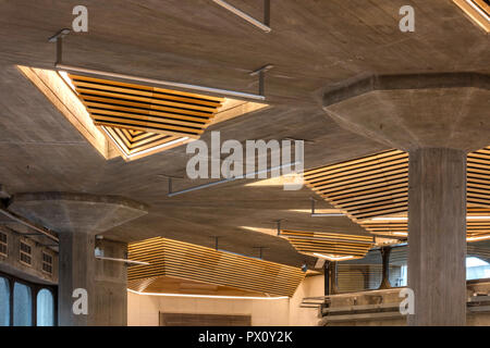 The restored triangular roof lights of the Queen Elizabeth Hall foyer ...