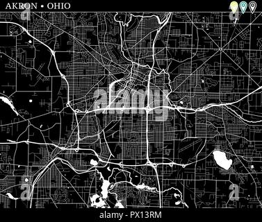 Vector city map of Akron Ohio USA Stock Vector Image & Art - Alamy