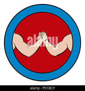 Arm wrestling logo with two men hands, stars and laurel wreath Stock ...