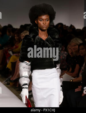 Model Barbra-Lee Grant walks on the runway during the Adam Selman ...