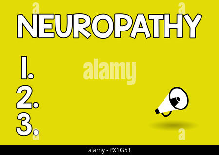 Word writing text Neuropathy. Business concept for Malfunctions of the ...