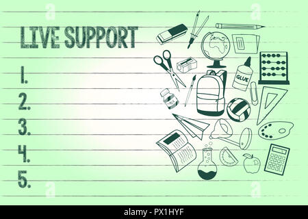 Handwriting text writing Live Support. Concept meaning Web service that ...