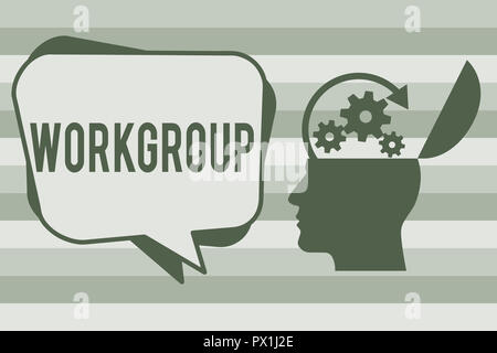 Conceptual hand writing showing Workgroup. Business photo showcasing ...