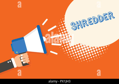 Handwriting text writing Shredder. Concept meaning machine or other ...