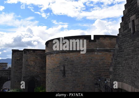 Edinburgh castle barracks view over city beyond scotland summer tourism ...