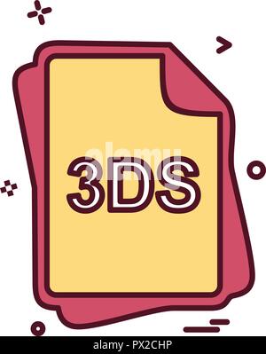 Vector illustration of 3DS document icon on transparent background ...