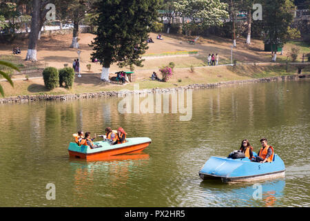 People on a boating lake by India Gate in Delhi in India Stock Photo ...