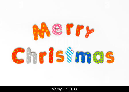 Merry christmass inscription made of colorful letters Stock Photo - Alamy