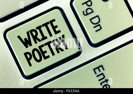 Conceptual hand writing showing Poetry. Business photo showcasing ...