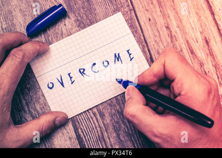 Conceptual hand writing showing Overcome. Business photo text succeed ...