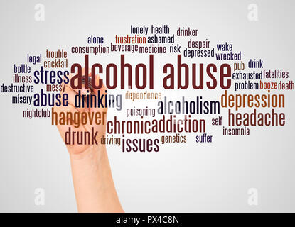 Alcohol abuse word cloud hand sphere concept on white background Stock ...