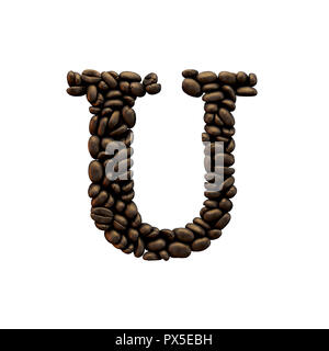 Letter A coffee bean alphabet lettering. 3D Rendering Stock Photo - Alamy