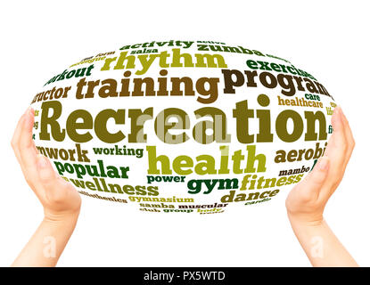 Exercises word cloud hand sphere concept on white background Stock ...