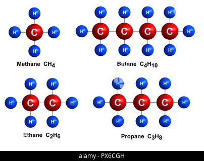 3d render of molecular structure of ethane isolated over white ...