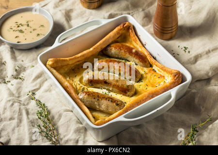 Homemade English Toad in the Hole Ready to Eat Stock Photo - Alamy