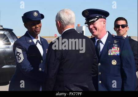 Col. Troy Endicott, 460th Space Wing commander, takes the podium at the ...