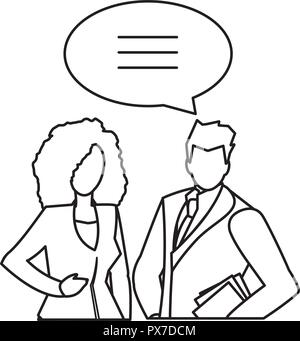businesspeople having a conversation over white background, vector ...