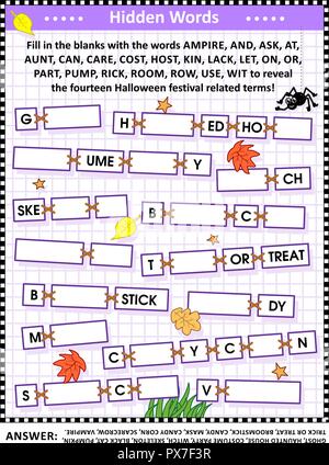 Word game for kids and adults, Halloween themed Stock Vector Image ...