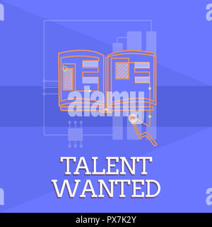 Writing note showing Talent Wanted. Business concept for method of ...