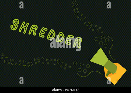 Writing note showing Shredder. Business photo showcasing machine or ...