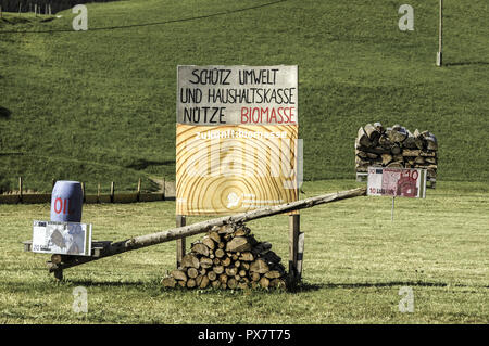 advertising poster for using biomass energy on a field Stock Photo - Alamy