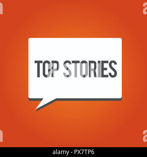 Writing note showing Top Stories. Business photo showcasing Most read ...